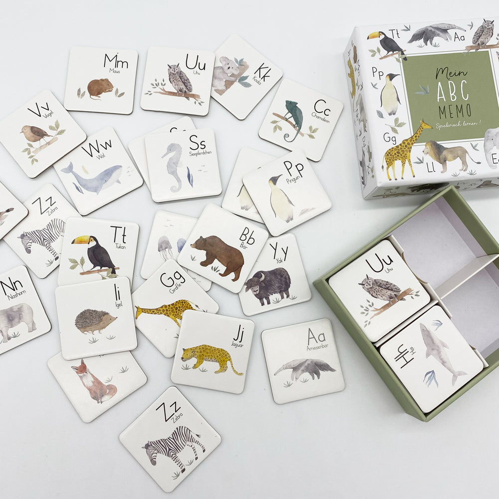 ABC Memo Spiel / Lernkarten / ABC Lernspiel / Grundschrift/Druckschrif
