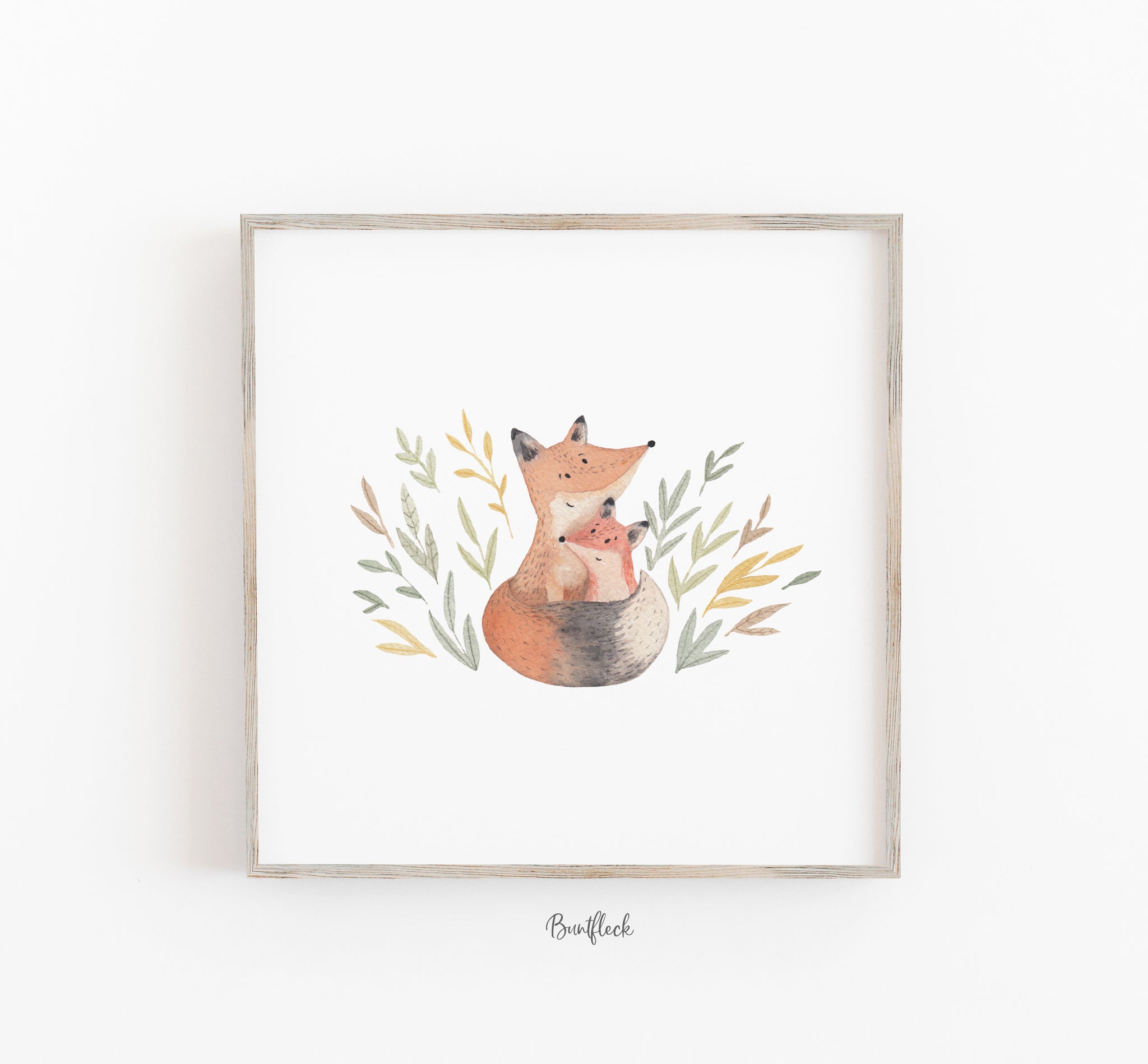 Kinderbild/Poster -Fuchsfamilie