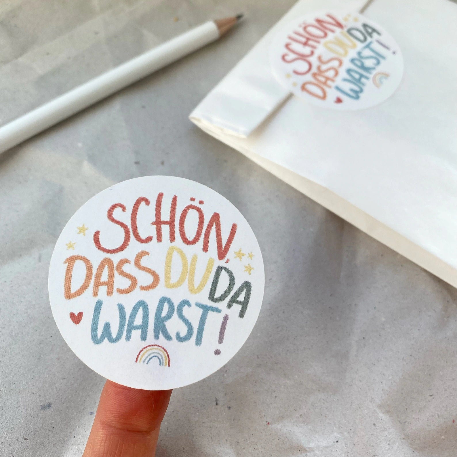 Aufkleber/Etiketten - Schön, dass du da warst!